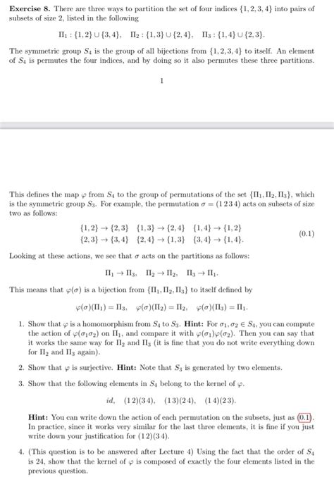 Solved Exercise 8 There Are Three Ways To Partition The Set Chegg Com