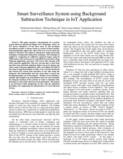 Pdf Smart Surveillance System Using Background Subtraction Technique