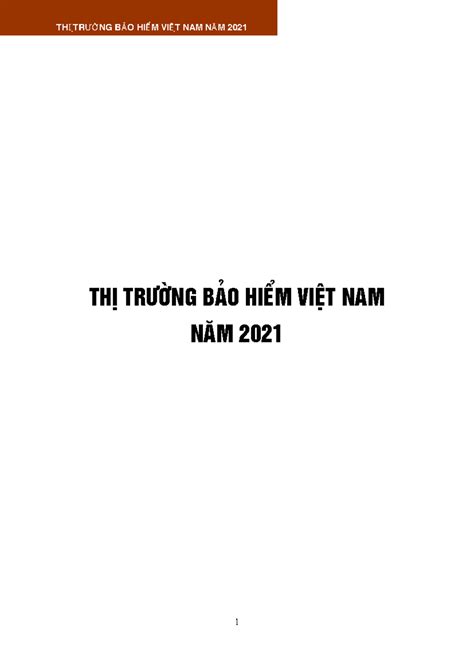 Nien Giam Thi Truong Bao Hiem Viet Nam Nam 2021 ThÞ Tr¦êng B¶o HiÓm