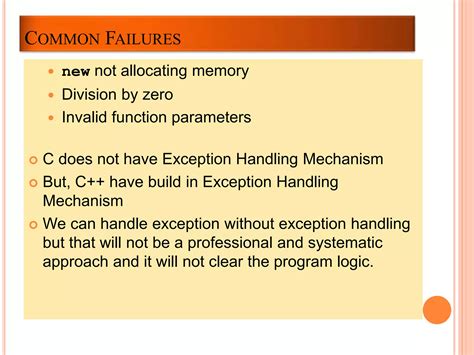 Exception Handling In C Pptx Programming Languages Computing