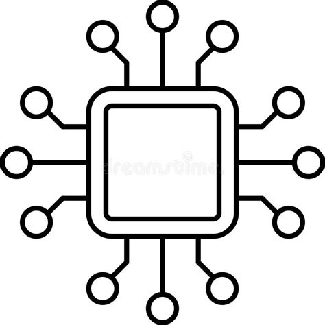 Artificial Intelligence Ai Processor Chip Vector Icon Sign For Graphic