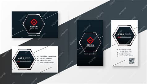 Free Vector Modern Hexagonal Shape Elegant Business Card Design