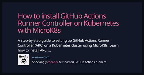 How To Install Github Actions Runner Controller On Kubernetes With