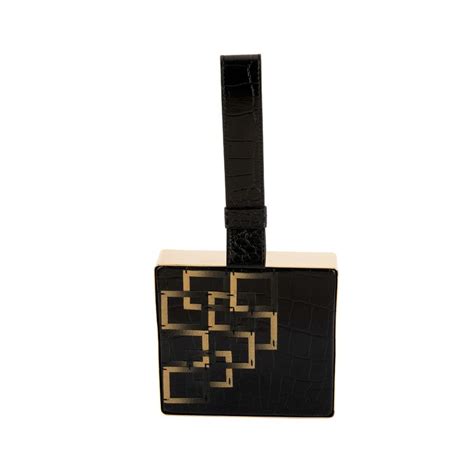 Buy Devina Juneja Angular Story Square Croco Wristlet In Gold Online