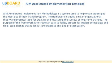 Aim Accelerated Implementation Template Aim Accelerated Implementation