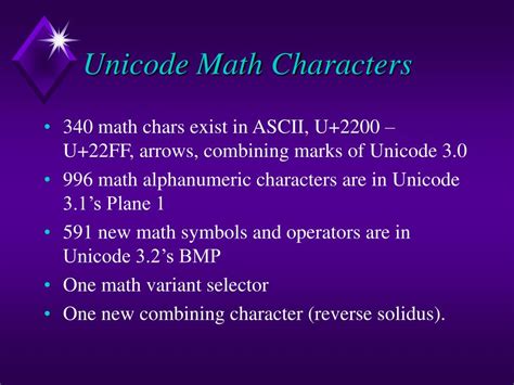 Ppt Unicode Support For Mathematics Powerpoint Presentation Free Download Id177992