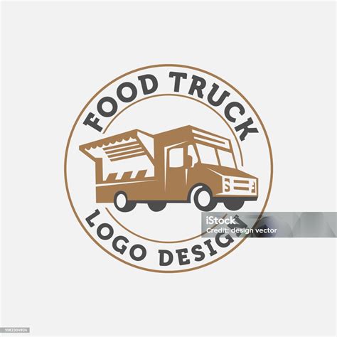 벡터 일러스트 레이 션의 길거리 음식 트럭 그래픽 배지 설정합니다 음식 오래 된 로고 디자인입니다 식품 흰색 배경 빈티지 주방 푸드 트럭에 대한 스톡 벡터 아트 및 기타