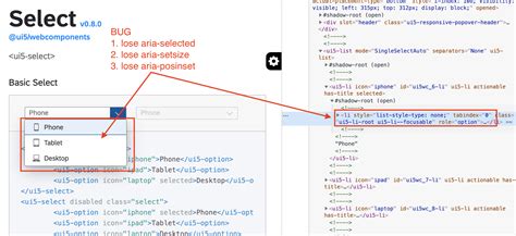 BUG A11Y Select Accessibility Issue Issue 2190 SAP Ui5