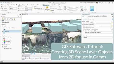 gis software tutorial creating 3d scene layer objects from 2d for use