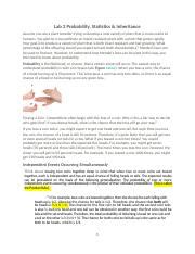 Lab Probability And Inheritance Part I Docx Lab Probability Statistics Inheritance