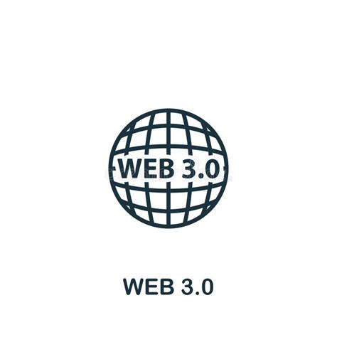 Web 3 0 Icon Monochrome Simple Sign From Blockchain Collection Web 3 Stock Vector