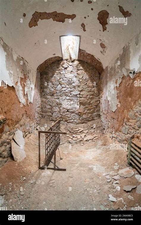 A Prison Cell At Eastern State Penitentiary Prison In Philadelphia