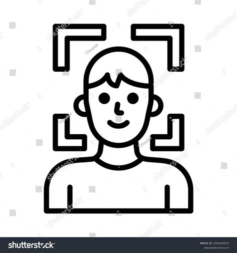 Face Recognition Icon Line Art Style Stock Vector Royalty Free