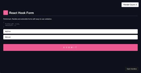 React Hook Form Isvalid Falg Issue Forked Codesandbox