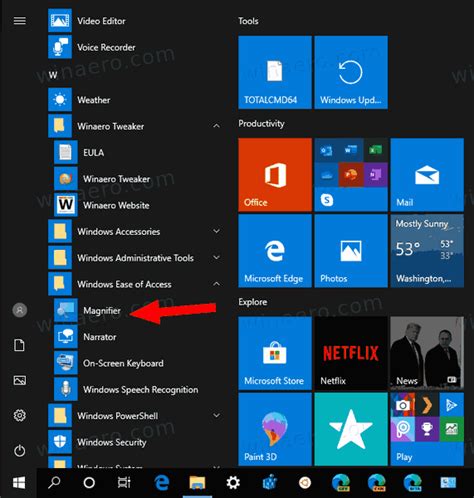 Start And Stop Magnifier In Windows 10
