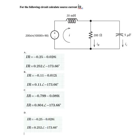 Solved For The Following Circuit Calculate Source Current