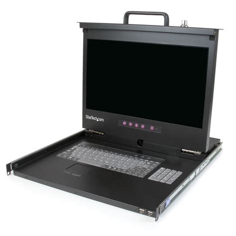 1U 17 1080p LCD Rack Console W USB Hub KVM Consoles Rackmount