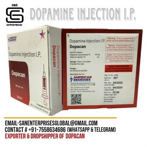 Dopamine Injection 200 Mg At ₹ 32piece Dopamine Hydrochloride