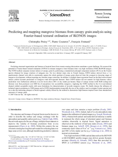 pdf predicting and mapping mangrove biomass from canopy grain