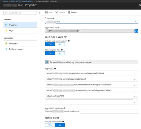 Using Azure App Services Azure Ad B2 Mobileserviceclient