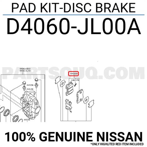 PAD KIT-DISC BRAKE D4060JL00A | Nissan Parts | PartSouq