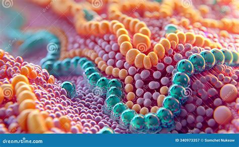 A Detailed Molecular Image Of A Lipid Bilayer Showing The Arrangement