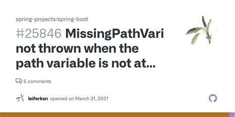 Missingpathvariableexception Not Thrown When The Path Variable Is Not