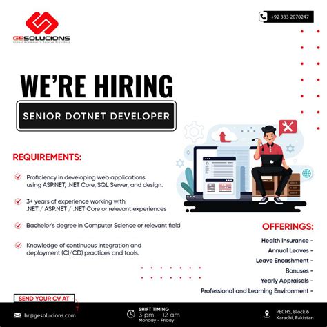 Syeda Aliza Saqib Hussain Zaidi On Linkedin Seeking A Seasoned Senior Dotnet Developer With 3 4