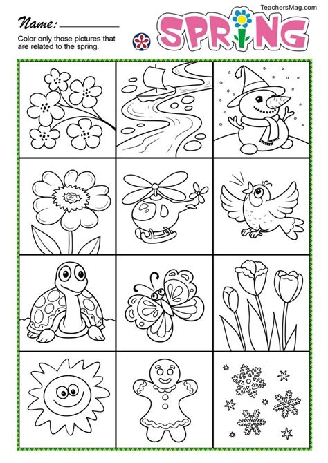Spring Themed Worksheets For Preschool 2 Teachersmag Printable Worksheets