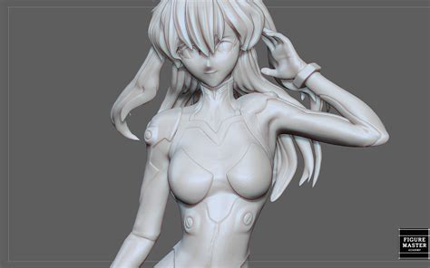 Stl File Asuka Plug Suit Evangelion Sexy Girl Statue Cute Pretty Anime