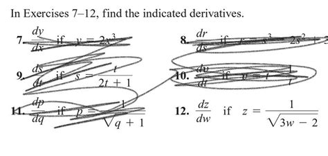 Solved In Exercises Find The Indicated Derivatives Chegg