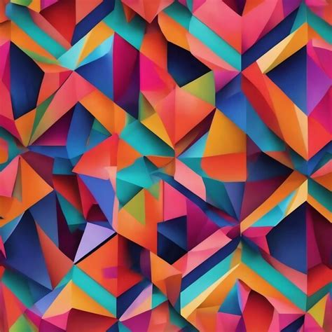 Premium AI Image Abstract Geometric Shapes On Theme Of Nature Seamless Pattern
