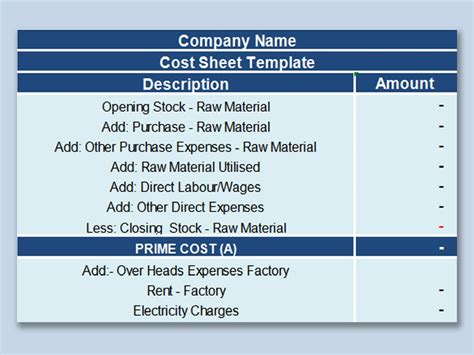 Cost Reduction Template Excel Cost Reduction Template Excel