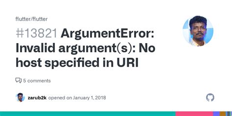Argumenterror Invalid Arguments No Host Specified In Uri · Issue