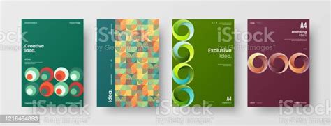 회사 Id 브로셔 템플릿 컬렉션입니다 비즈니스 프리젠 테이션 벡터 A4 수직 방향 전면 페이지 모형 세트 기업 보고서 커버 추상 기하학적 일러스트 디자인 레이아웃 번들 0