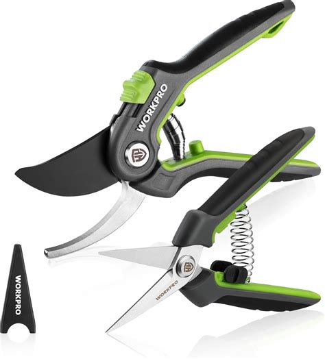 Workpro 2 Piece Secateurs And Pruning Scissors Heavy Duty 210 Mm Bypass