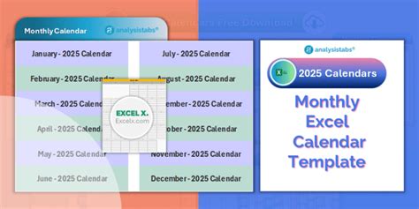 2025 Calendar Excel Templates Free Download