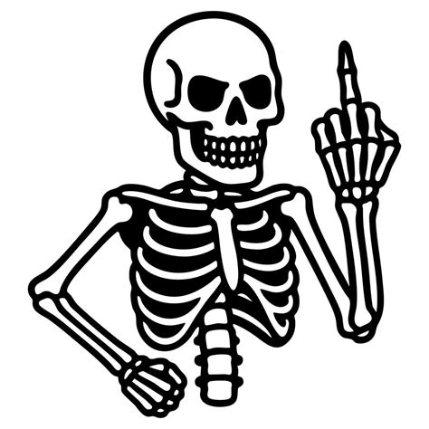 Skeleton Giving The Middle Finger Instant Digital Download Svg Png
