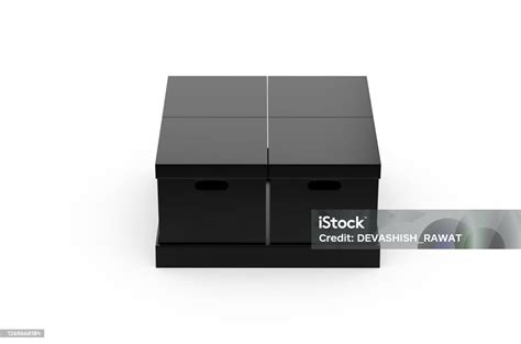 종이 팔레트에 검은 판지 상자 4 개 고립 된 흰색 배경에 모형 템플릿 3d 일러스트 0명에 대한 스톡 사진 및 기타 이미지 0명 가득 찬 개체 그룹 Istock