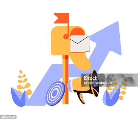 이메일 인포그래픽 픽토그램 봉투는 사서함에 있습니다 메일메시지입니다 전략 관리 및 마케팅 플랫 벡터 일러스트레이션 전자메일에