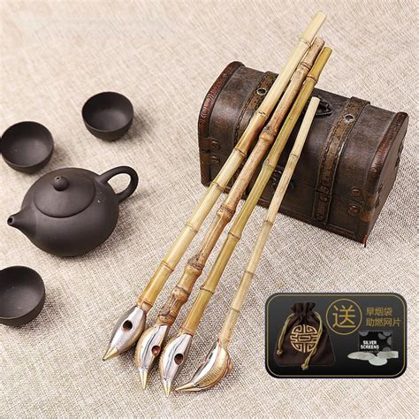 전통적인 수제 대나무 담배 막대 마른 담배 파이프 대나무 담배 막대 긴 흡연 총 Aliexpress