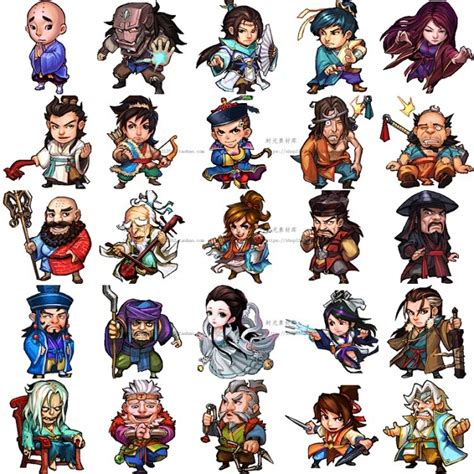 A669中国风古装金庸武侠游戏q版卡通人物角色免扣图片设计素材 淘宝网 花瓣网