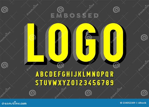 Embossed Style Font Stock Vector Illustration Of Retro 234052309