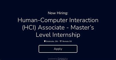 Human Computer Interaction Hci Specialist Ux Ui Hci Interface And Experience Team Intern At Vosyn