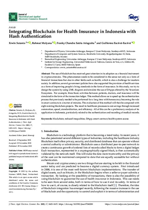 pdf integrating blockchain for health insurance in indonesia with