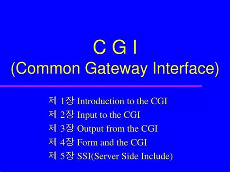 Ppt C G I Common Gateway Interface Powerpoint Presentation Free