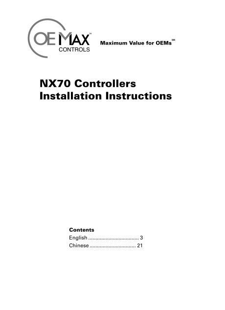 PDF NX70 Controllers Installation Instructions Controllers User Manual Pdfprogramming Tool