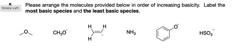 Solved Please Arrange The Molecules Provided Below In Order Chegg Com