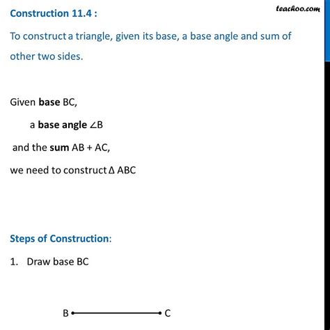Construction To Construct A Triangle Given Its Base Angle And