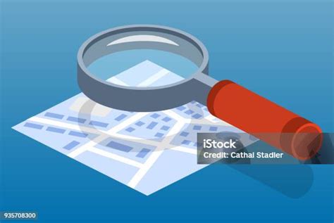 돋보기의 아이소메트릭 3d 벡터 일러스트입니다 돋보기 이미지를 증가입니다 돋보기 광학 기기에 대한 스톡 벡터 아트 및 기타 이미지 돋보기 광학 기기 3차원 형태 개념